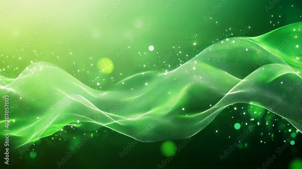 Stylish green background with smart tech theme. Digital desktop ...