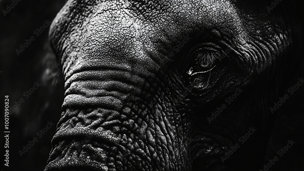 Ultra close up of elephants skin, showcasing intricate textures and ...
