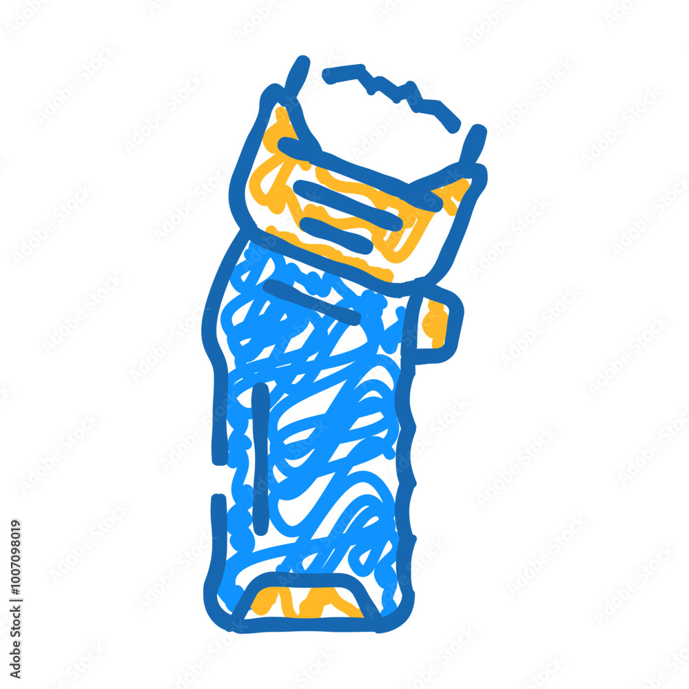 taser gun crime doodle icon sketch vector. taser gun crime sign ...
