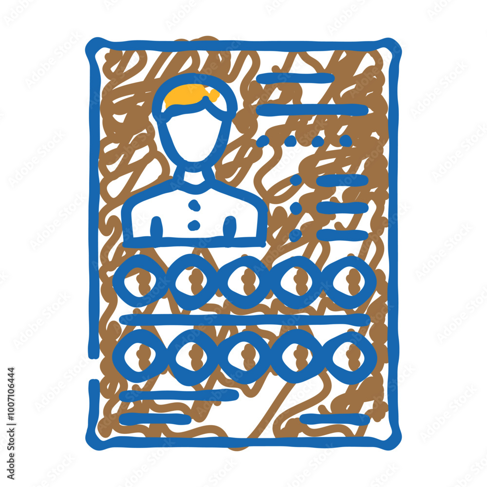 mugshot profile criminal doodle icon sketch vector. mugshot profile ...