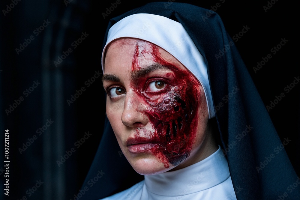 Terrifying Zombie Nun Makeup Look, Creepy Zombie Nun Costume, Transform ...