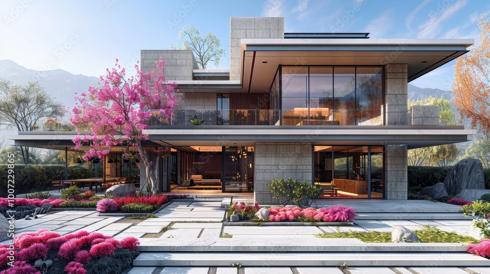 Futuristic residential design studio blending solarpunk and cyberpunk ...