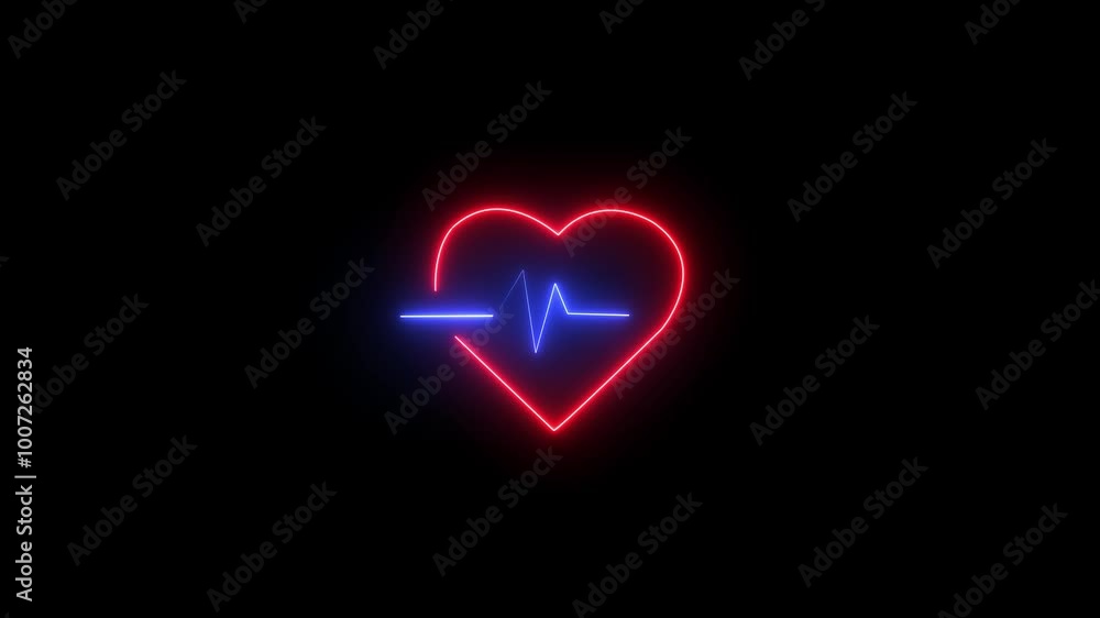 Heart Shape with EKG Heart Monitor. Heart and a symbolic cardiogram ...