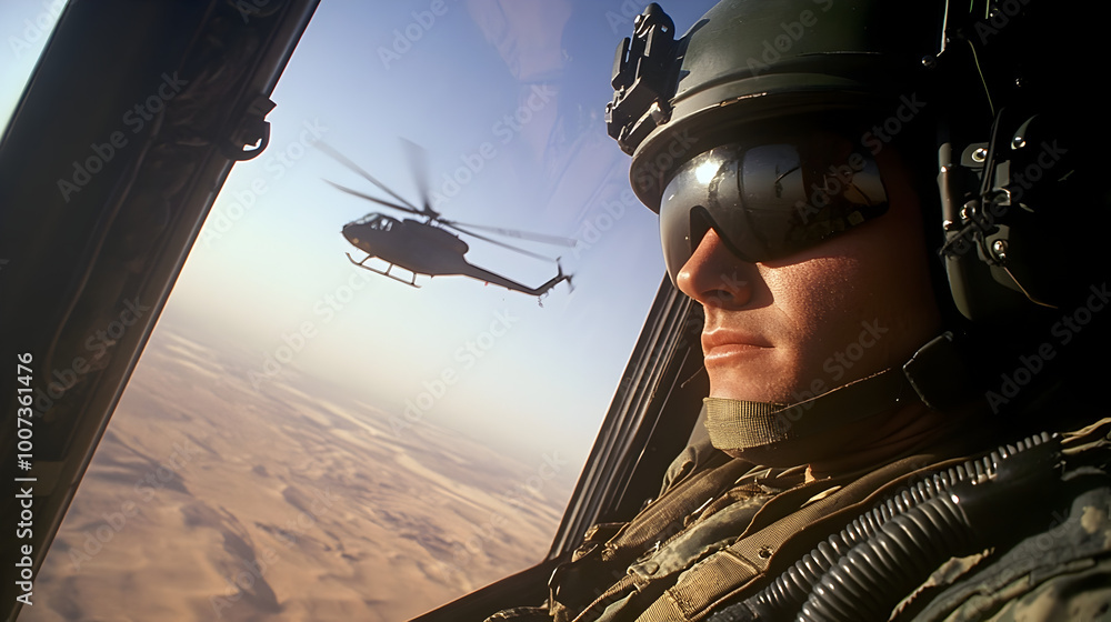 A Black Hawk helicopter pilot from the Gulf War, wearing a flight suit ...