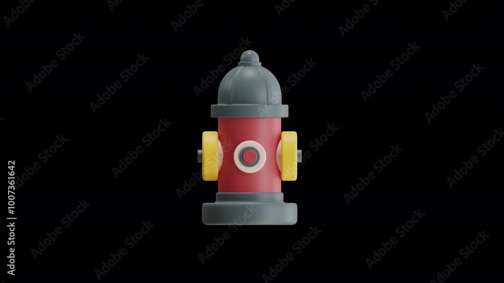Cartoon Fire Hydrant Illustration 3D Icon Animation Stock Video | Adobe ...