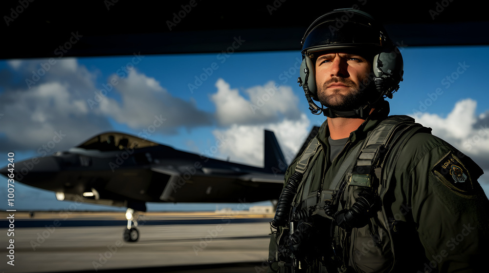 A U.S. Air Force pilot from the Cold War, wearing a flight suit and ...