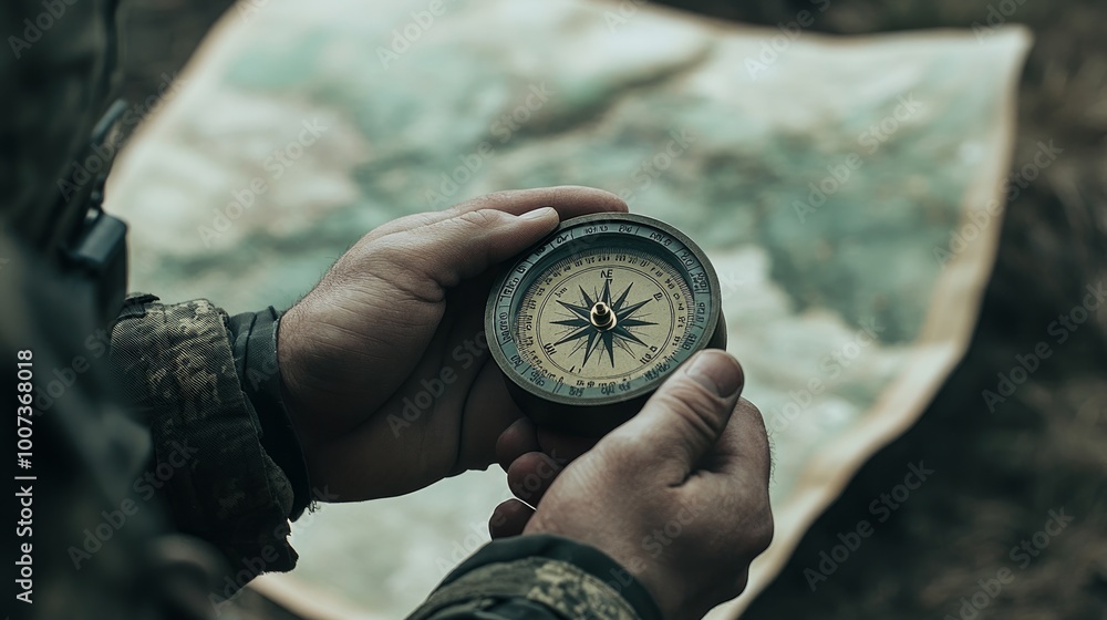 Using a military map and compass. Military, outdoor, and survival ...