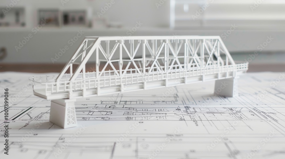 Architectural vision of a 3d bridge model project featuring detailed ...