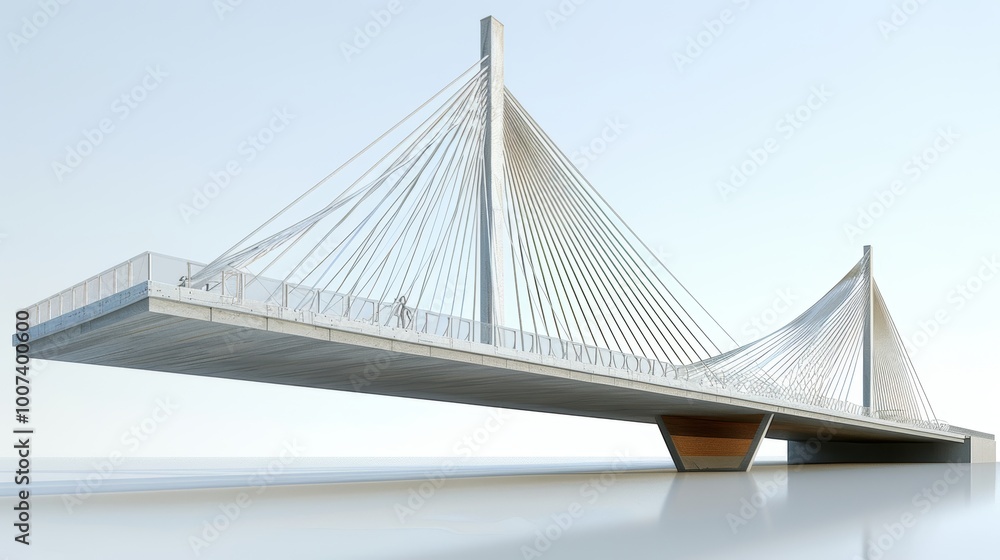 Architectural vision of a 3d model bridge project featuring detailed ...