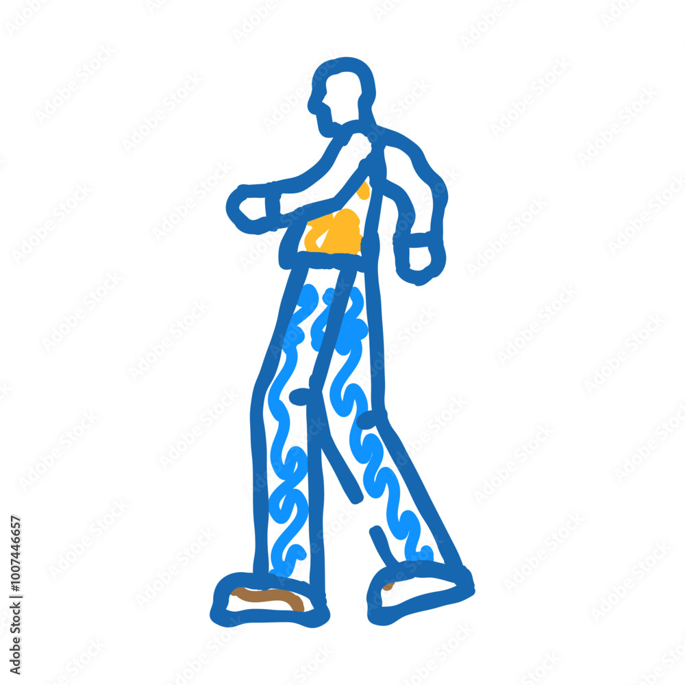 stilt walker carnival show doodle icon sketch vector. stilt walker ...