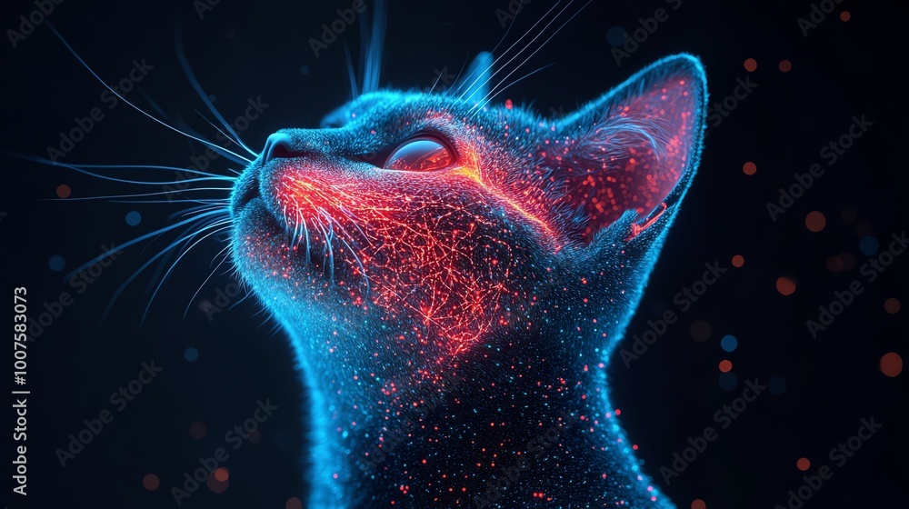 Neural map of a cat s brain showing heightened sensory areas, Feline ...