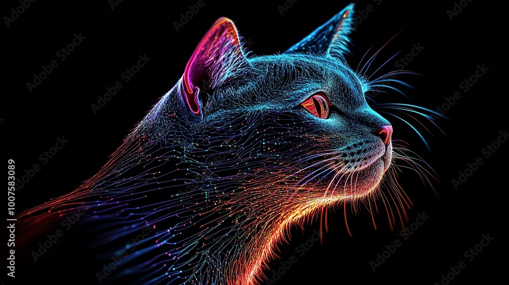 Neural map of a cat s brain showing heightened sensory areas, Feline ...