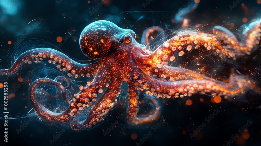 Octopus brain in action, with tentaclelike neurons spreading out ...