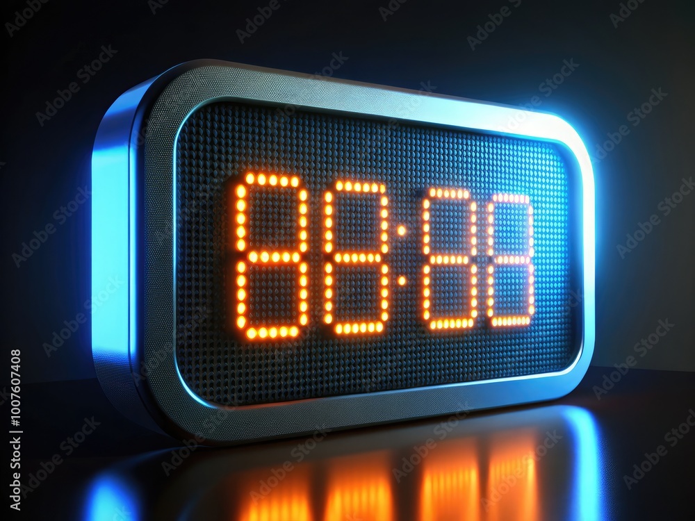 Bright digital clock numbers displaying time in a modern and sleek ...