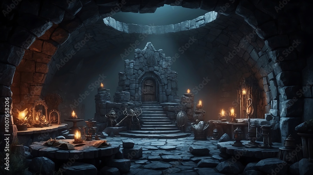 Underground dungeon, fantasy adventure tabletop role play game setting ...