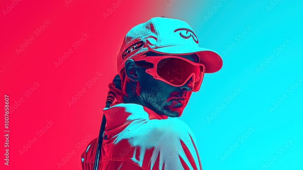 Psychedelic Golfer Backswing, a vibrant scene showcasing a golfer in ...