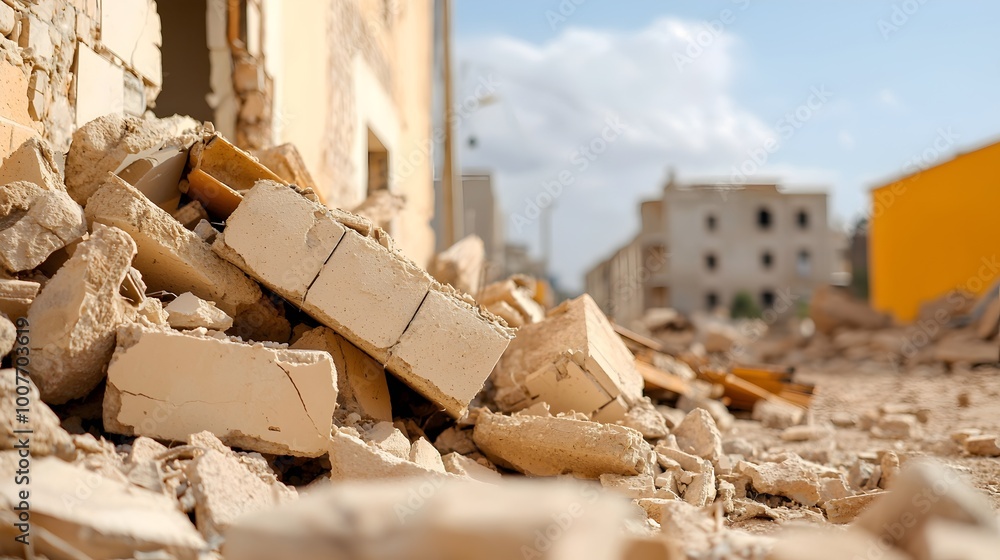 Devastating Aftermath of Major Earthquake - Urban Landscape in Ruins ...