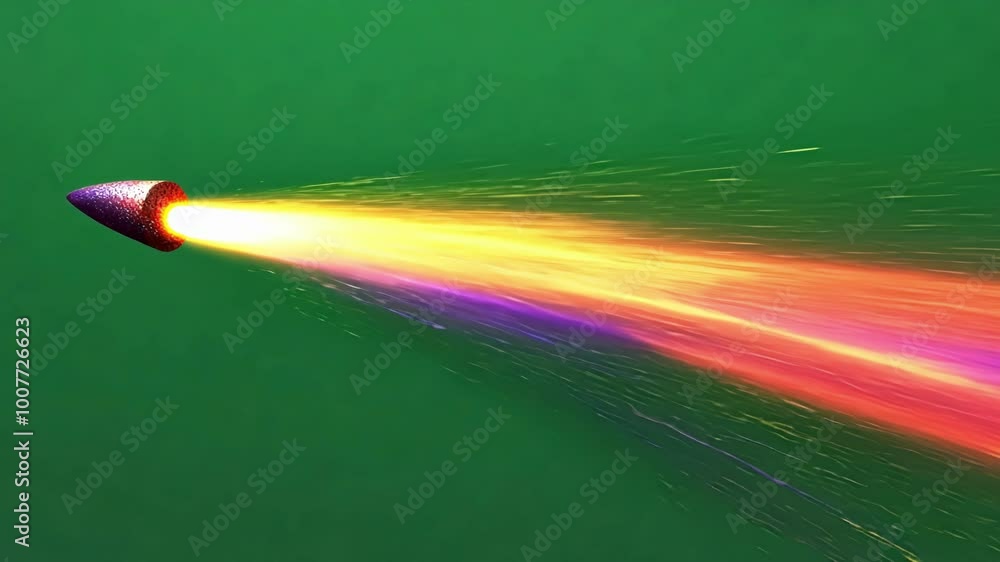 Vidéo Stock 3d animation of a bullet flying and leaving a colorful ...
