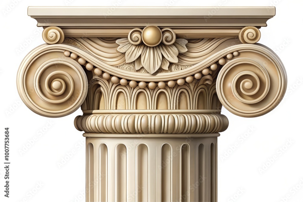 Ancient Greek column illustration in vector format, featuring intricate ...