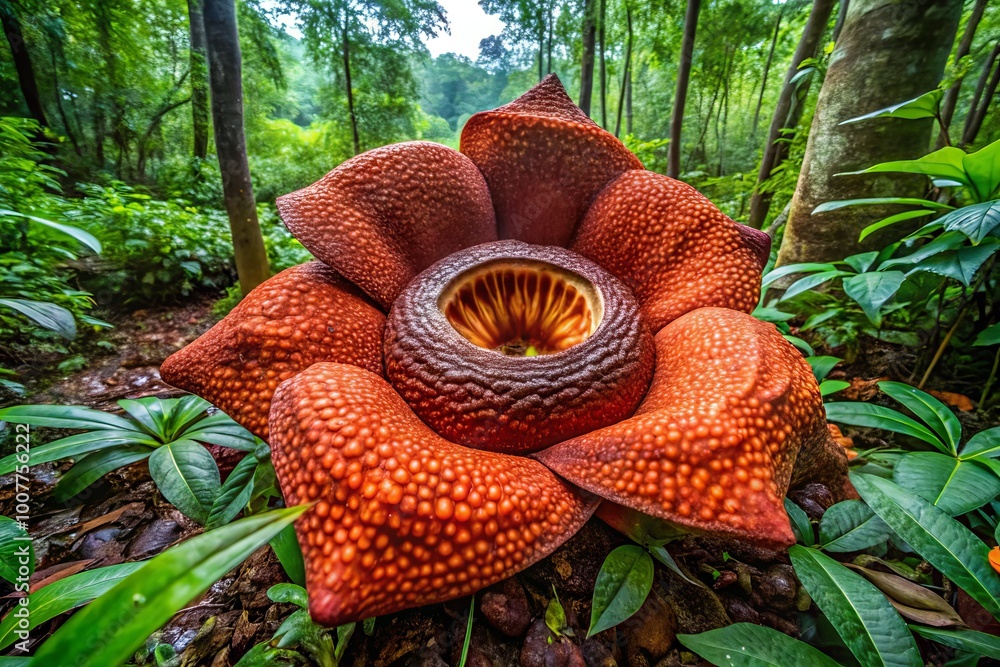 A rare and unique Rafflesia arnoldii, the largest individual flower in ...