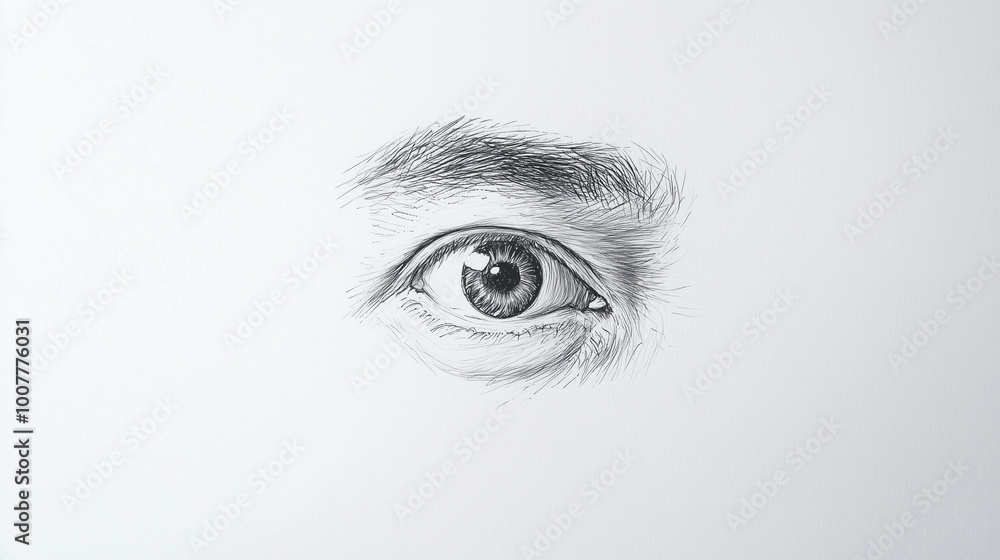 Intense Gaze: A meticulously crafted pencil drawing captures the ...