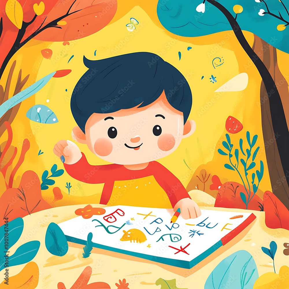 Cover template for children's activity books This square format vector ...