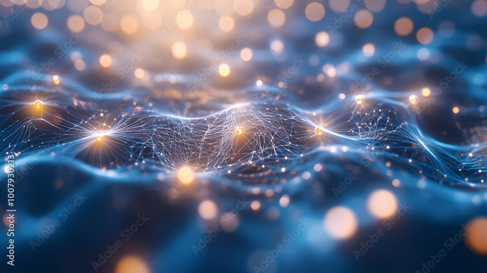 Abstract representation: quantum realm shimmering particles mysterious ...