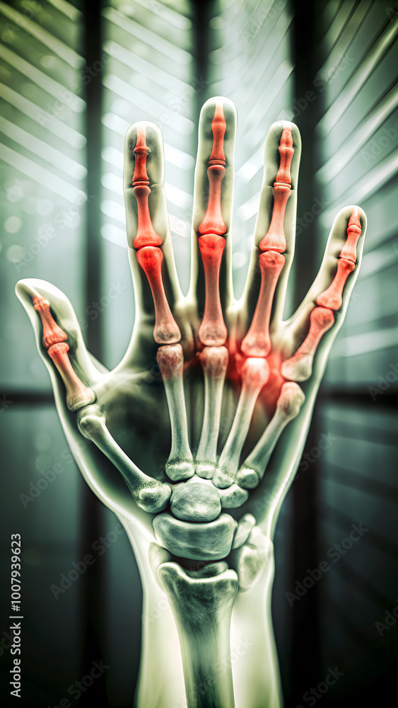 Proximal phalanx bones in red with body 3D rendering illustration ...