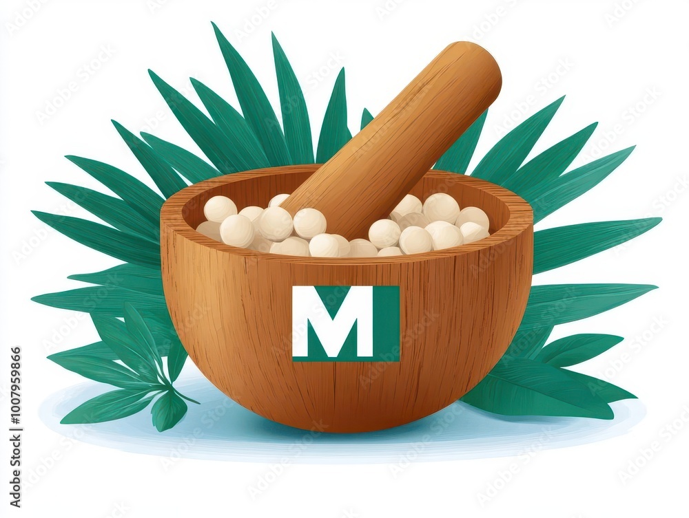 Traditional pharmacy sign with mortar and pestle flat design, side view ...