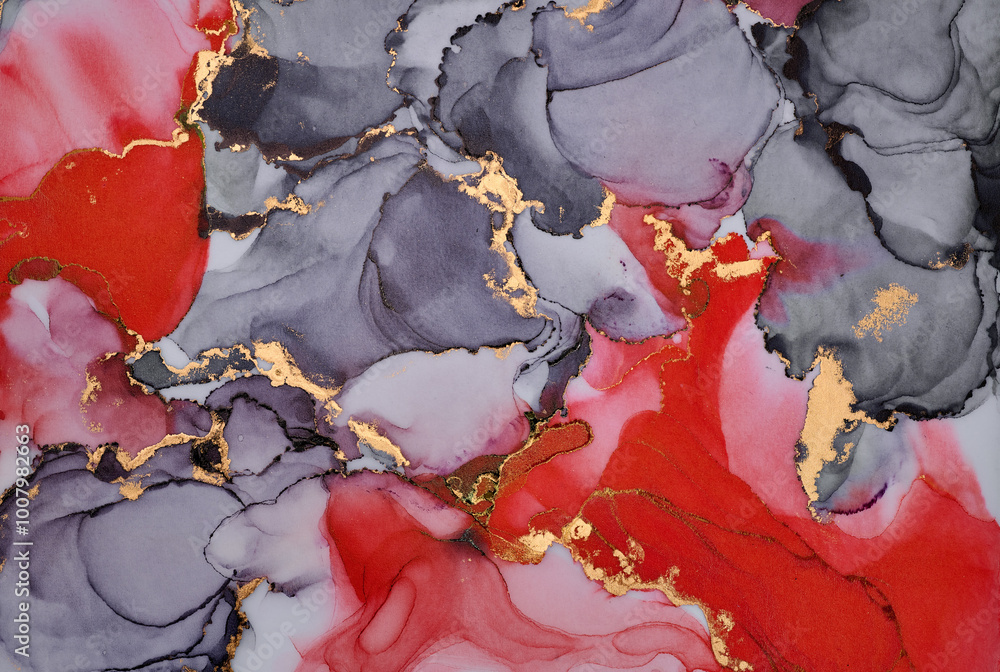 Soft waves of translucent color meet shimmering gold accents in ...