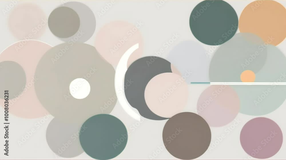 minimalist graphic design with simple overlapping circles, muted pastel ...