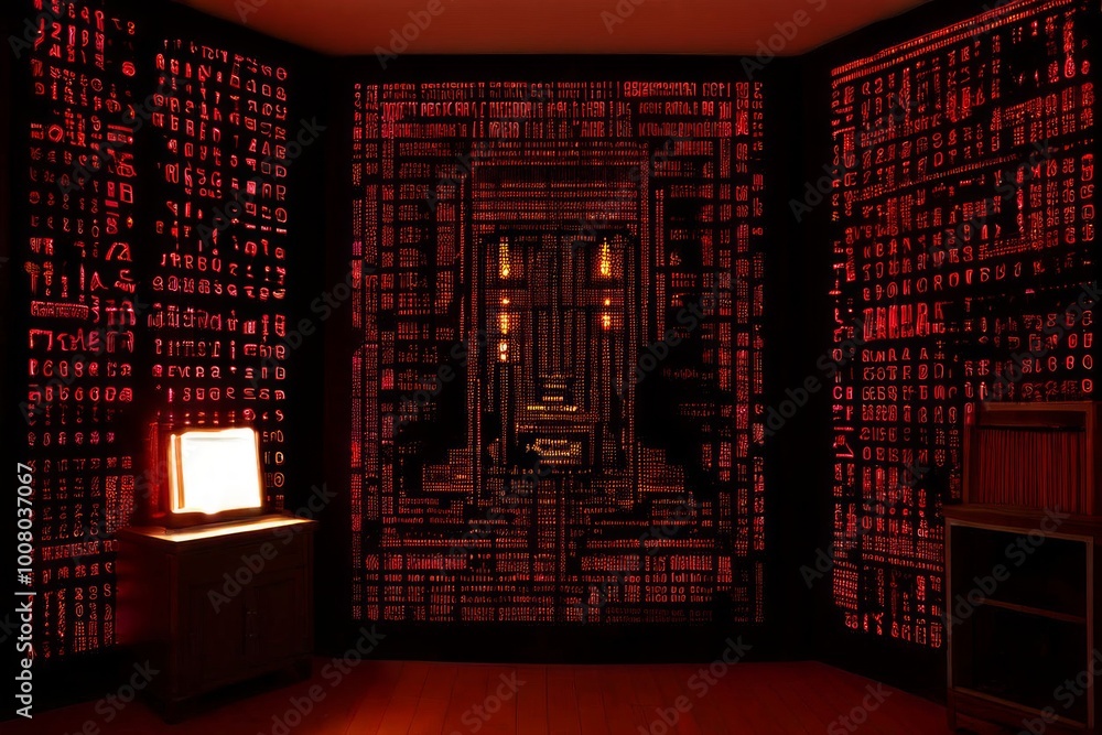 ascii art the entire room depicted using only printable charact Stock ...