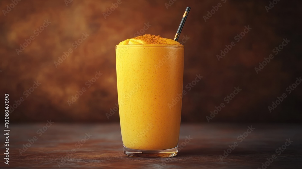 Indian cold summer drink Mango Lassi, yogurt smoothie with turmeric ...