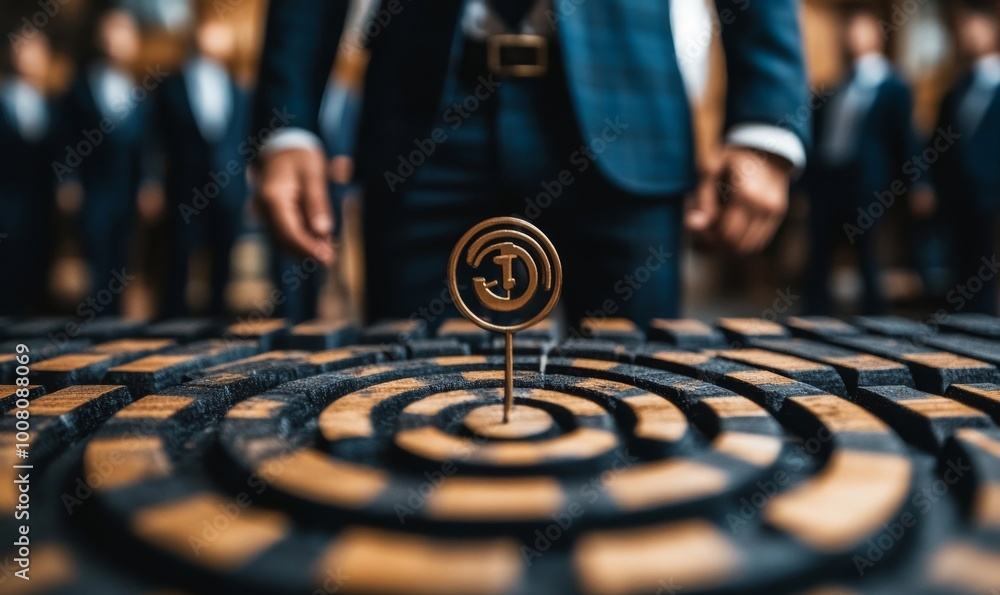 Businessman showing business target planning development leadership and ...