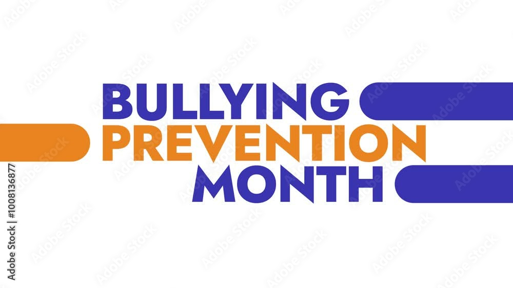 Bullying Prevention Month colorful motion graphics seamless loopable ...