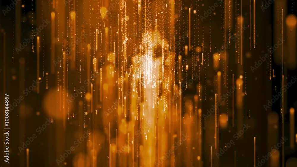 Loop animation Abstract festive motion background shining gold bokeh. Shimmering sparkling ...