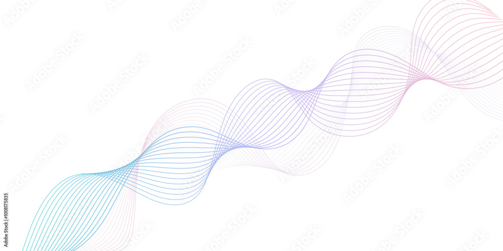 Abstract wave blend lines on transparent background. Design for banner ...