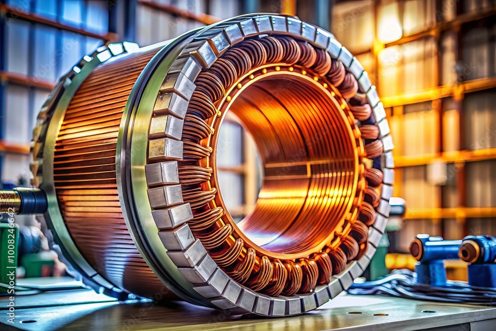Industrial Electric Motor Stator Assembly with Thick Copper Busbars ...