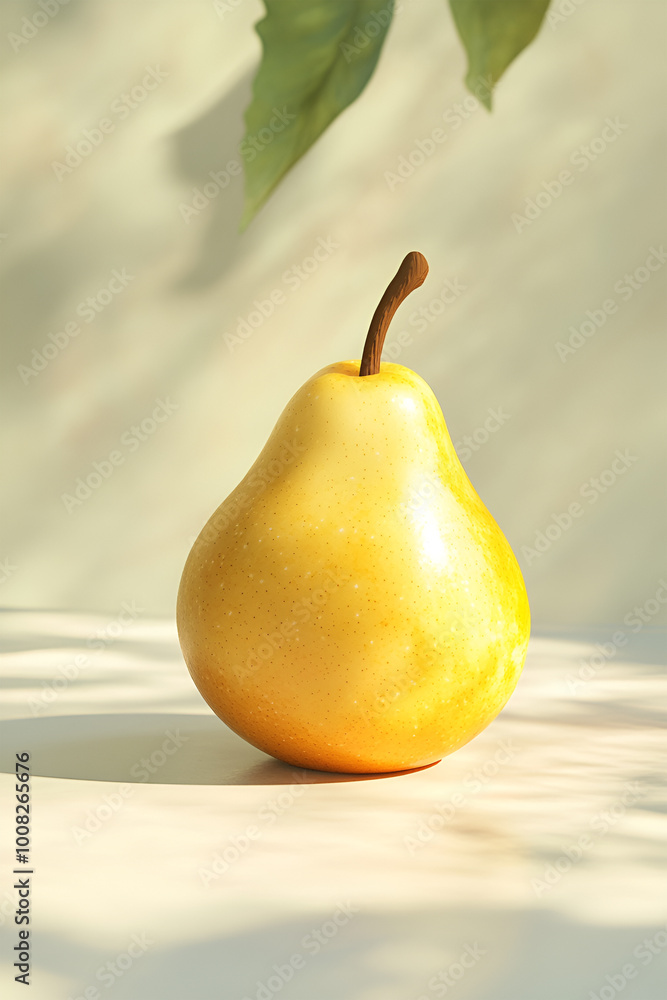 Rendering of pear. 3D design mockup. All objects and background painted ...