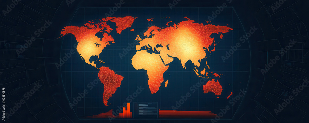 Hightech weather monitoring dashboard, featuring detailed maps, data ...