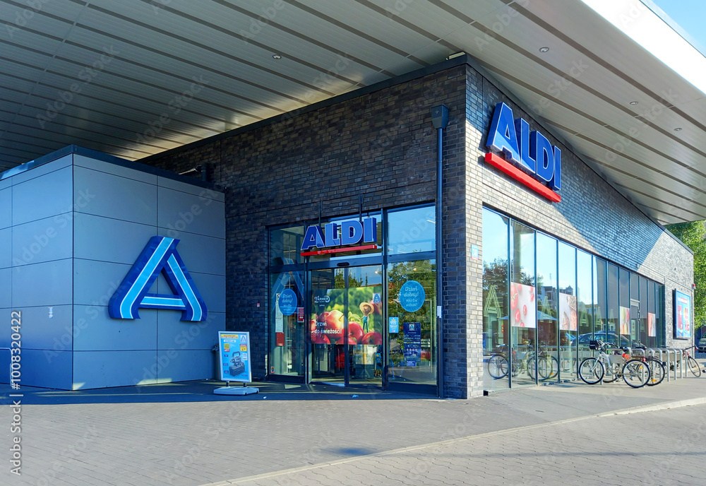 Poznan, Poland - 2 September 2024: Aldi supermarket view. Stock Photo ...