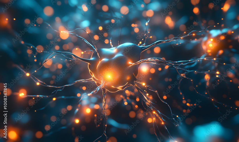 Illustration of a neural network showing the intricate connections ...