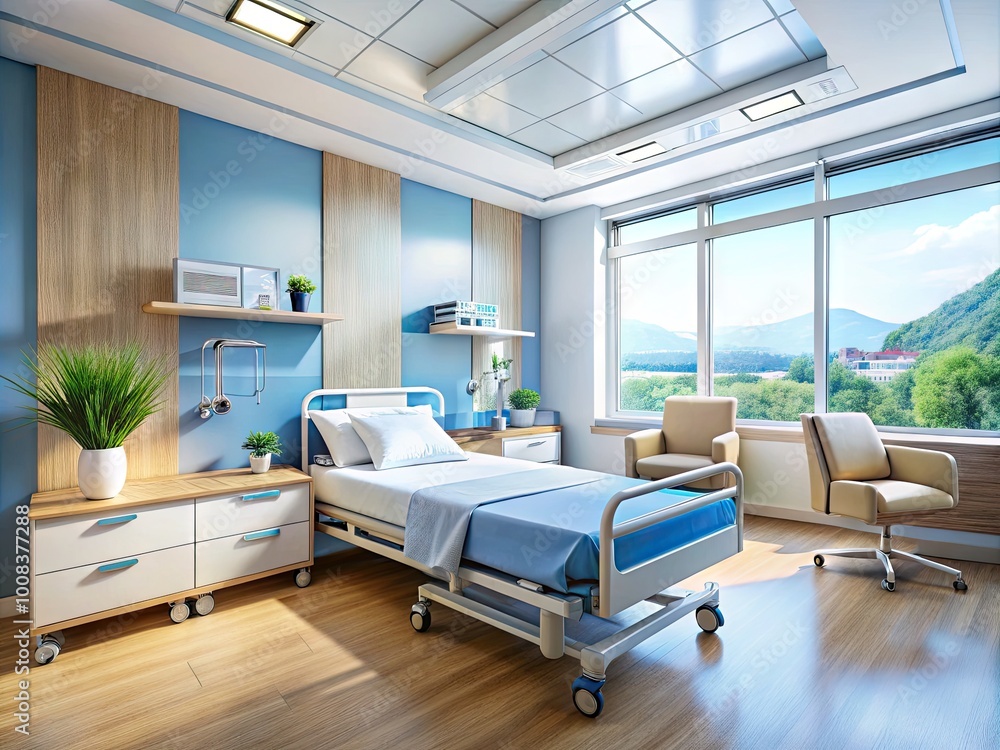 Bright and Clean Hospital Room with Medical Equipment and Comfortable ...