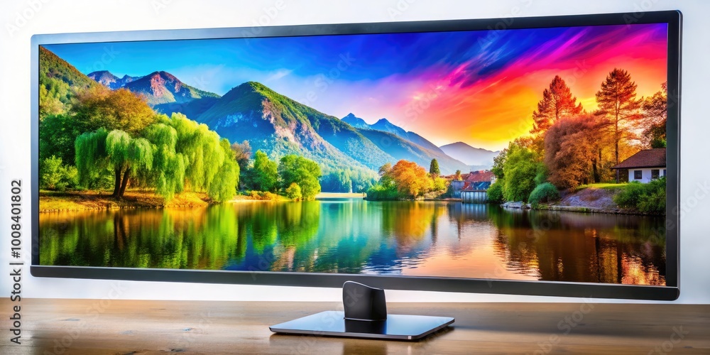 Color calibration test on a computer monitor showcasing vibrant hues ...