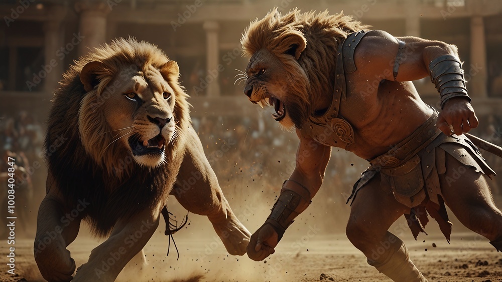 Brutal Arena Combat: Hybrid Human-Monster Faces Off Against Ferocious ...