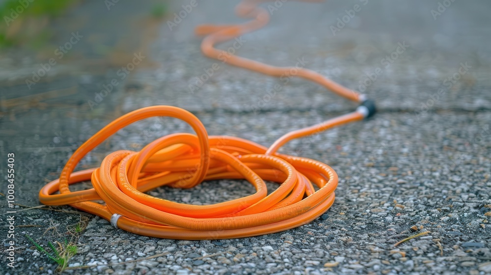 Speed jump rope coiled on the ground, ready for an intense cardio ...