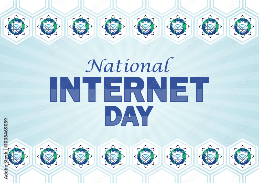 National Internet Day wallpaper with shapes and typography, banner ...
