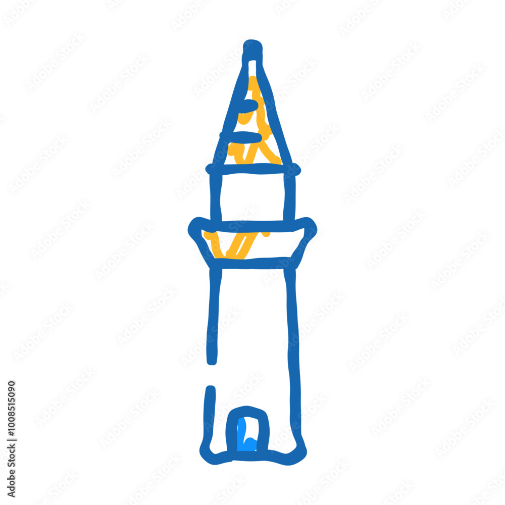minaret islam muslim doodle icon sketch vector. minaret islam muslim ...
