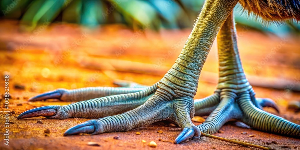 Emu Foot Close-Up Showing Unique Texture and Features of This Large ...