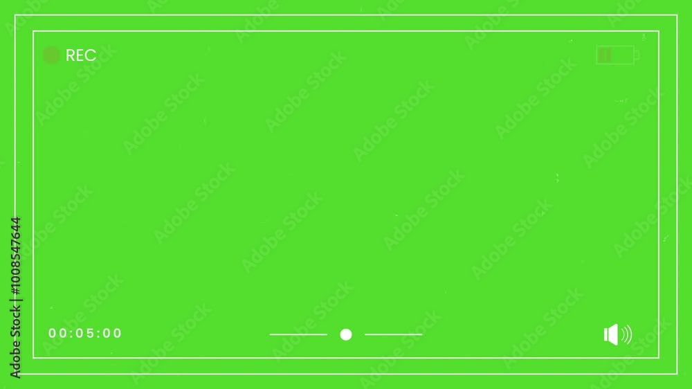 Camera recording with texture on green screen, camera frame viewfinder ...